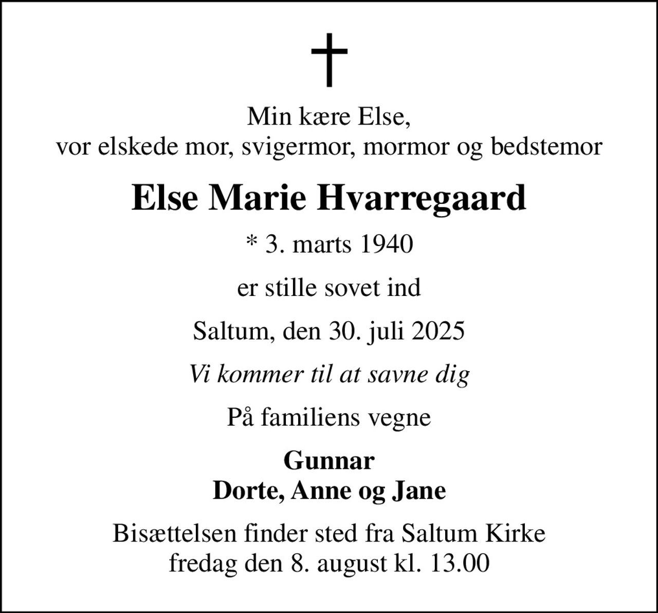 Else Marie Hvarregaard | Danmarks største medie for mindesider og ...