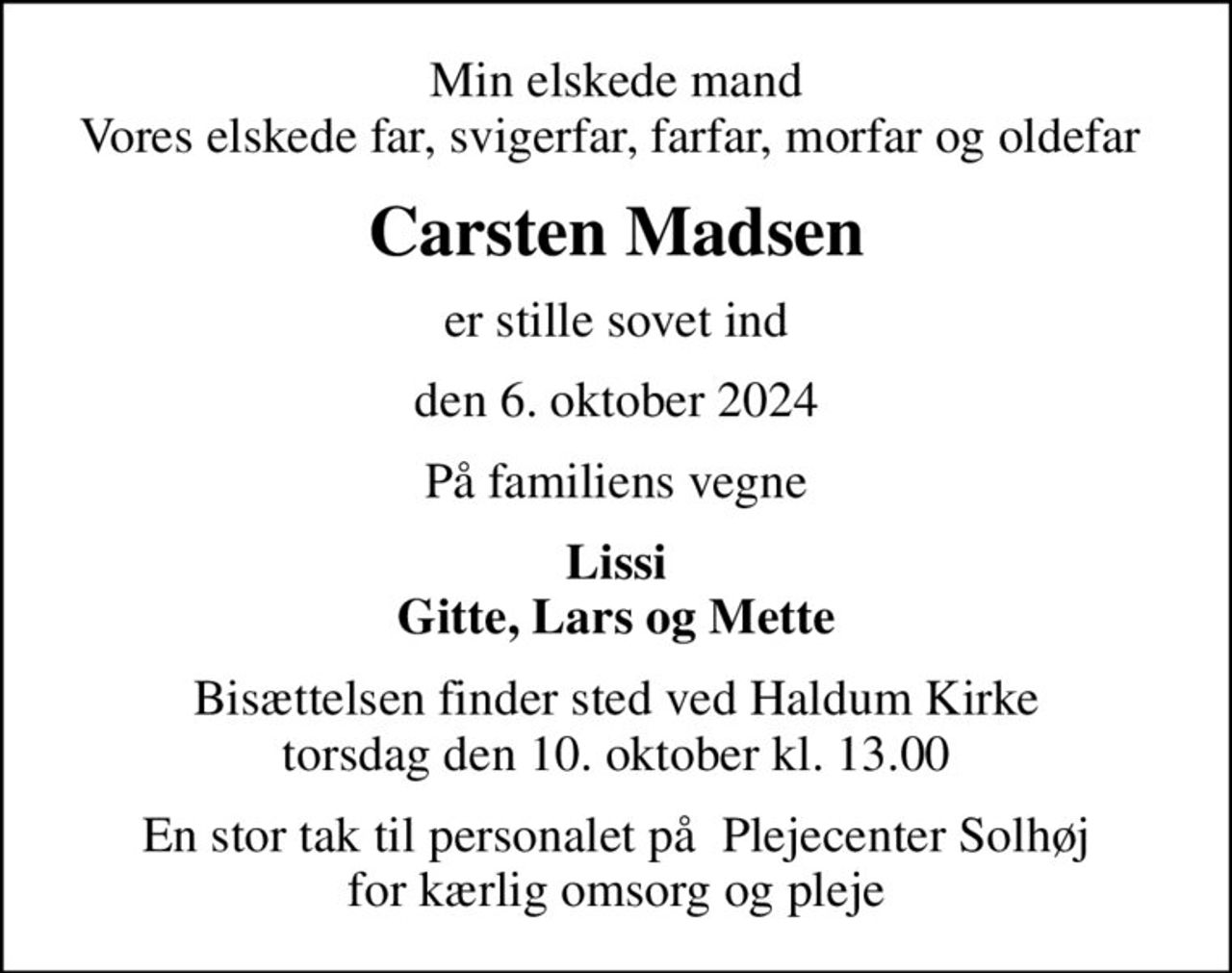 Frits Karsten Madsen | Danmarks største medie for mindesider og ...