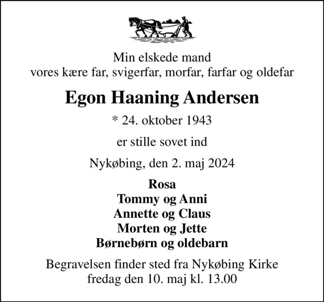 Egon Haaning Andersen | Danmarks største medie for mindesider og ...