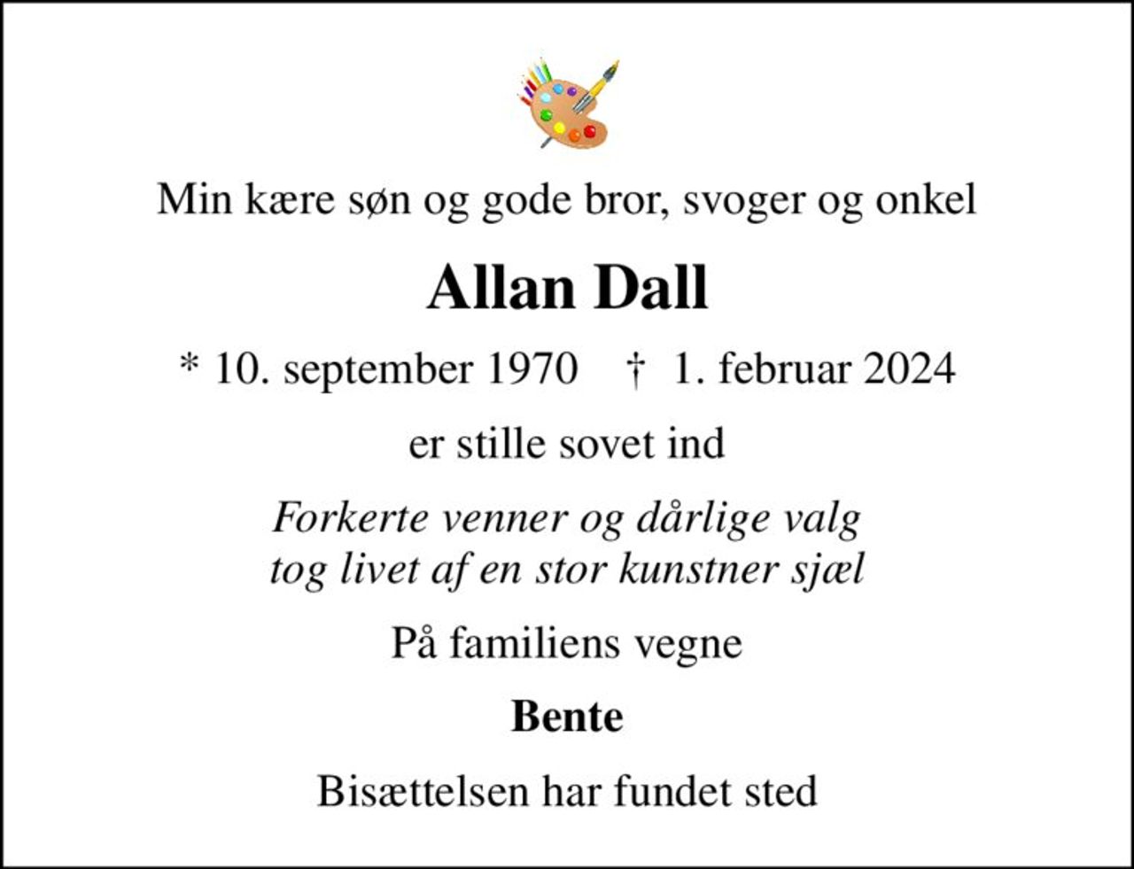 Allan Dall | Dødsannoncer i Danmark