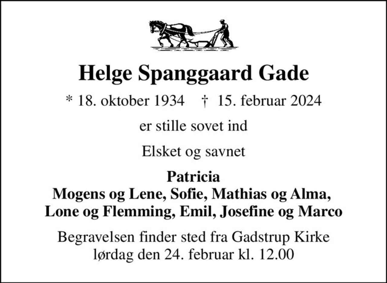 Helge Spanggaard Gade | Danmarks største medie for mindesider og ...