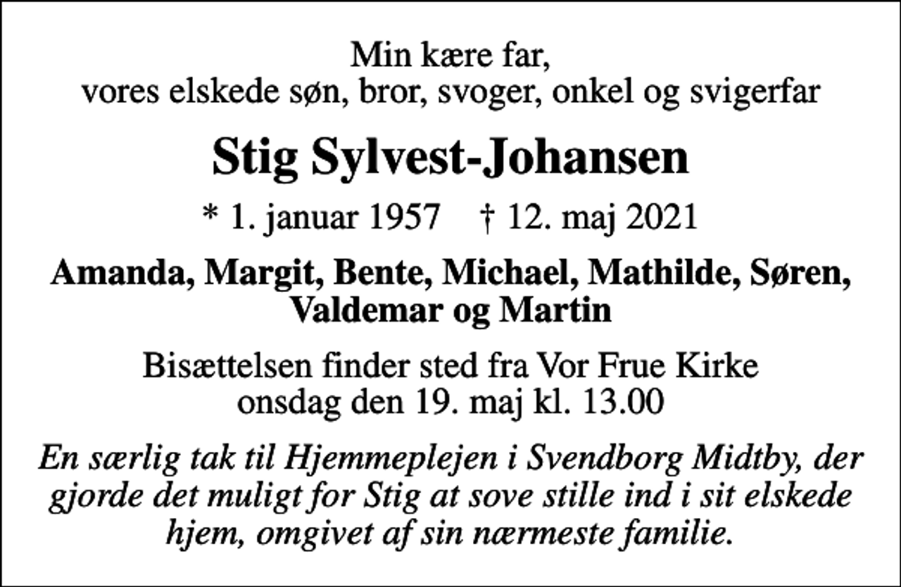 Stig Sylvest-Johansen | Danmarks største medie for mindesider og ...
