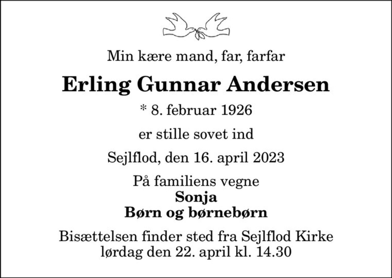 Erling Gunnar Andersen | Danmarks største medie for mindesider og ...