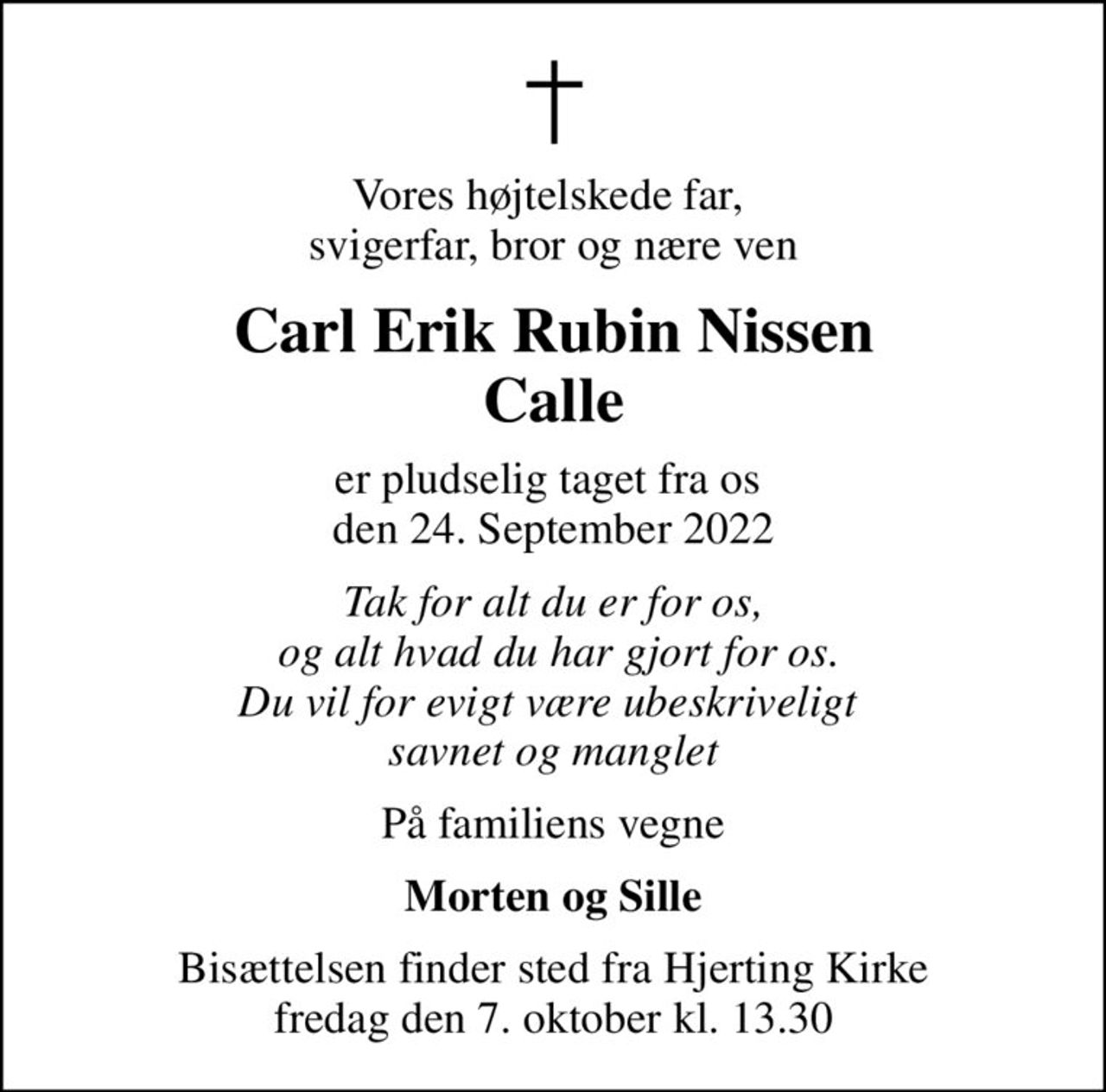 Carl Erik Rubin Nissen | Danmarks største medie for mindesider og ...