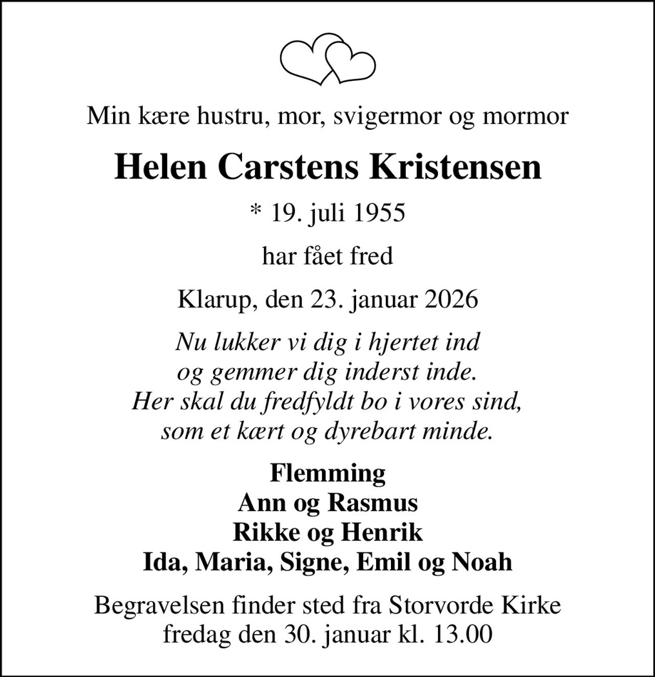 Helen Carstens Kristensen | Danmarks største medie for mindesider og ...