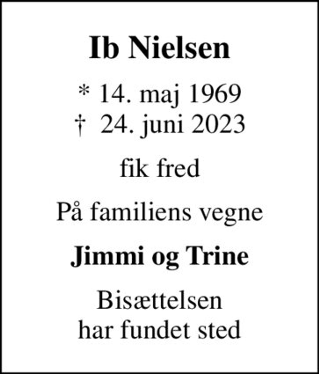 Ib Nielsen | Danmarks største medie for mindesider og dødsannoncer