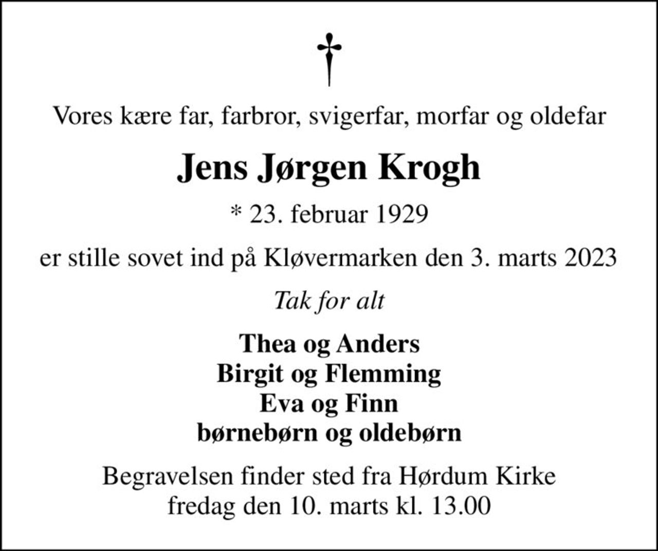 Jens Jørgen Krogh | Danmarks største medie for mindesider og dødsannoncer