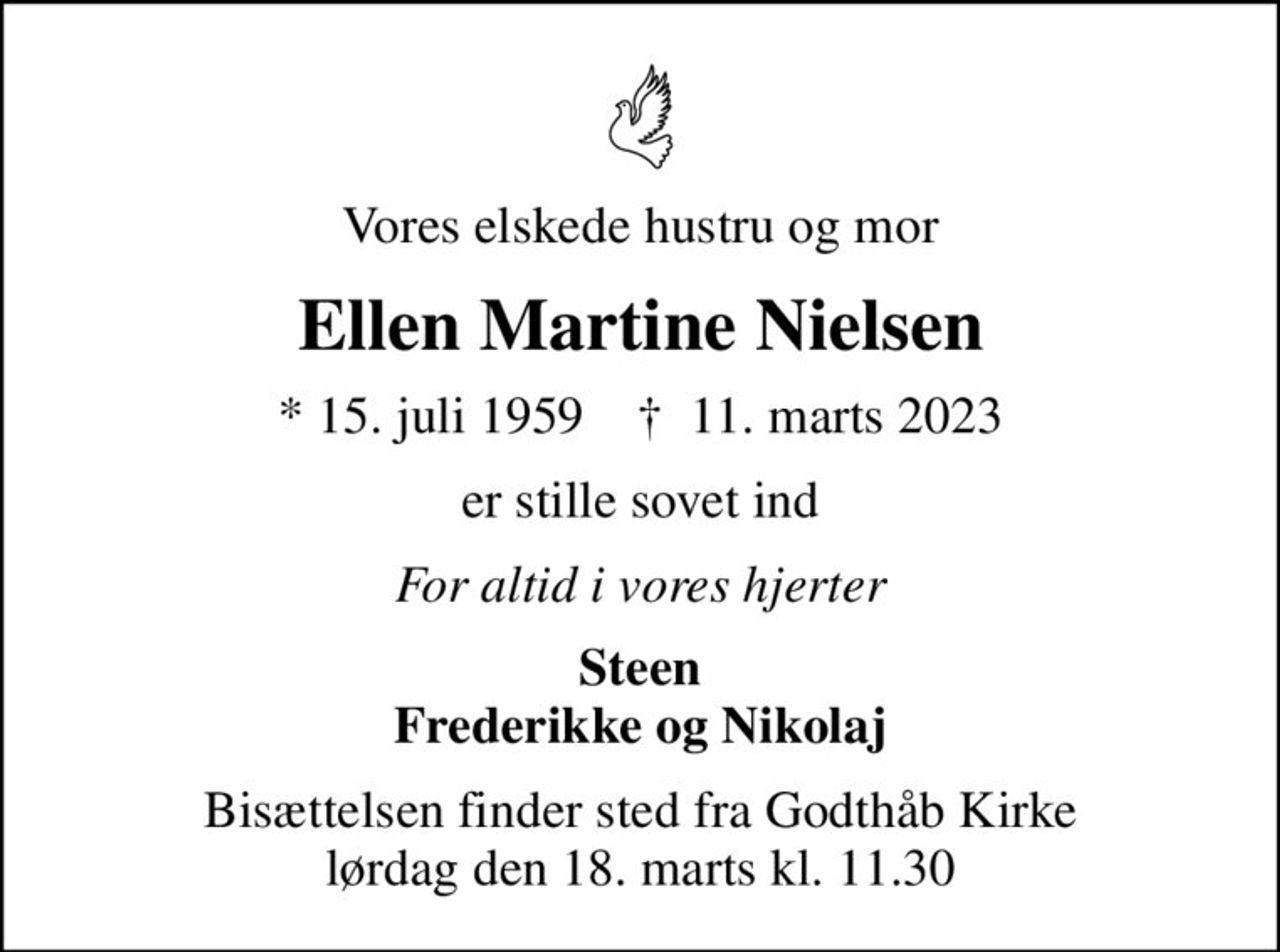 Ellen Martine Nielsen | Dødsannoncer i Danmark
