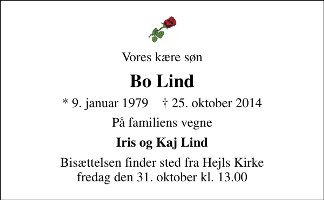 Bo Lind | Dødsannoncer i Danmark