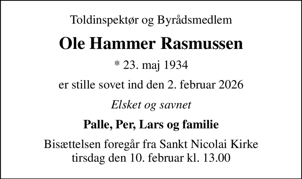 Ole Jørgen Hammer Rasmussen | Danmarks største medie for mindesider og ...