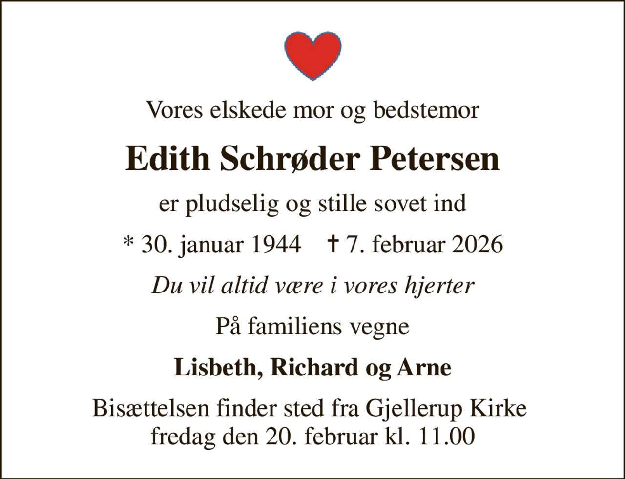 Edith Schrøder Petersen | Danmarks største medie for mindesider og ...