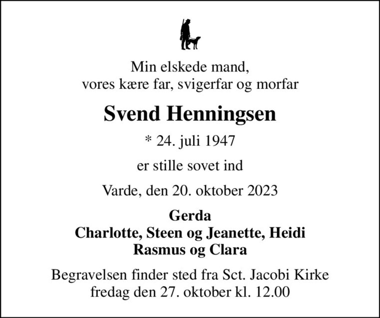 Svend Henningsen | Dødsannoncer i Danmark