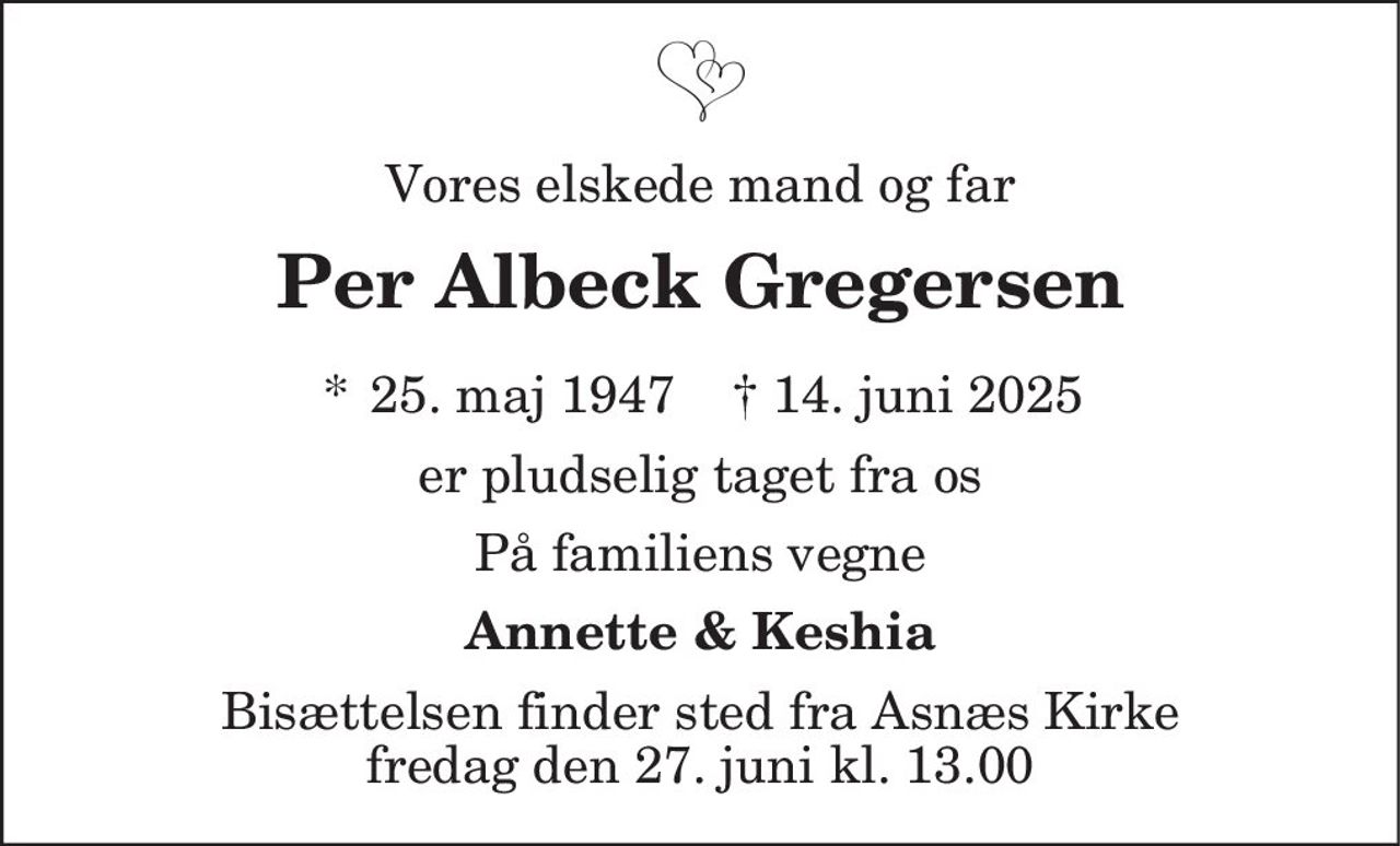 Per Albeck Gregersen | Dødsannoncer i Danmark