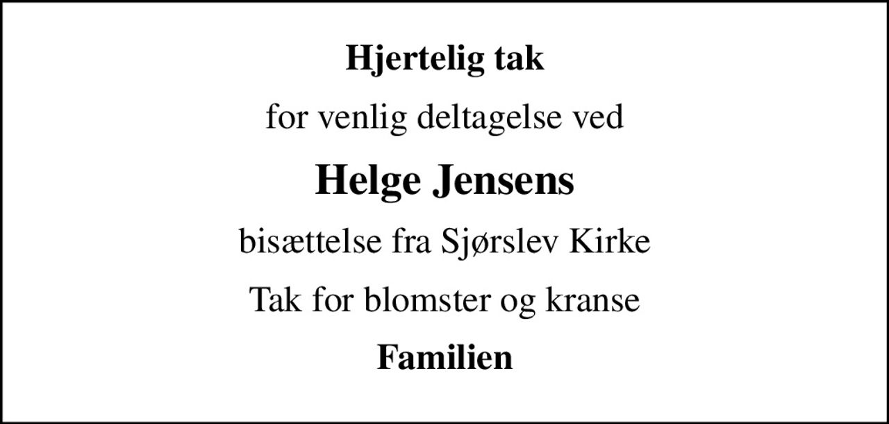 Helge Jensen | Danmarks største medie for mindesider og dødsannoncer