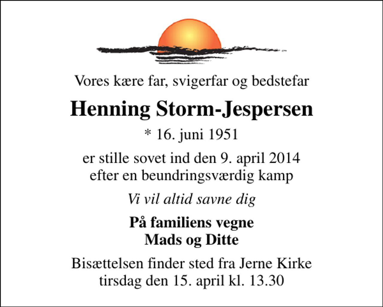 Henning Storm-Jespersen | Danmarks største medie for mindesider og ...