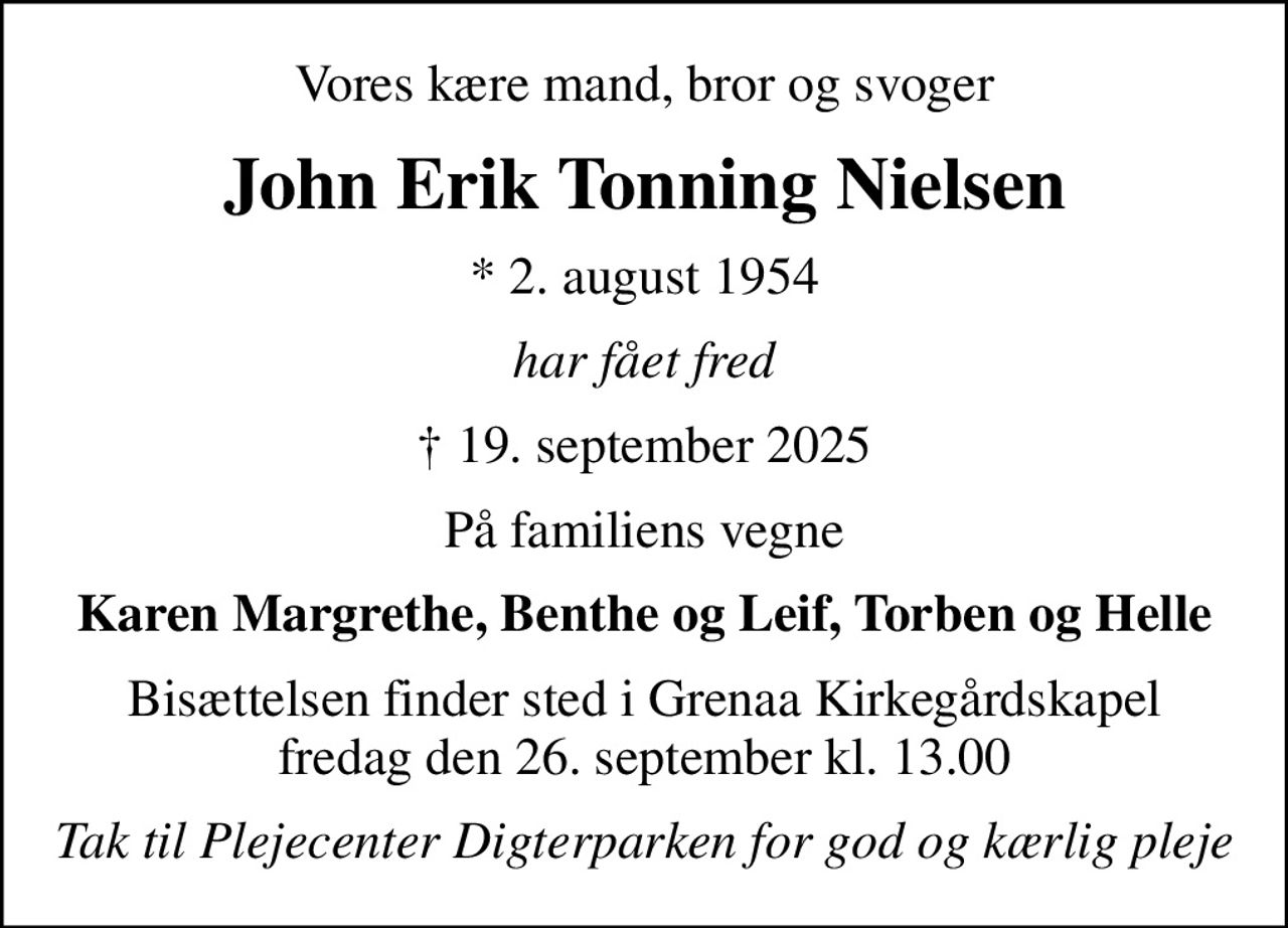 John Erik Tonning Nielsen | Danmarks største medie for mindesider og ...