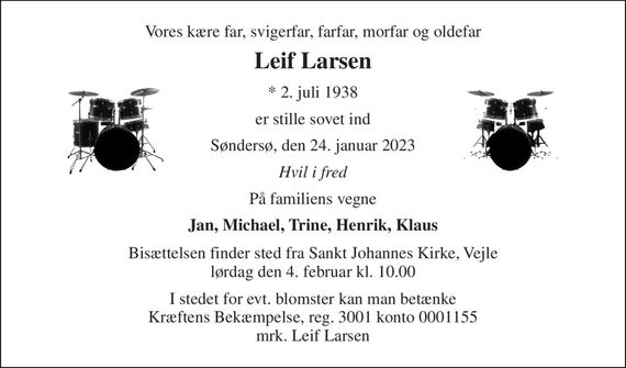 Leif Larsen | Dødsannoncer i Danmark