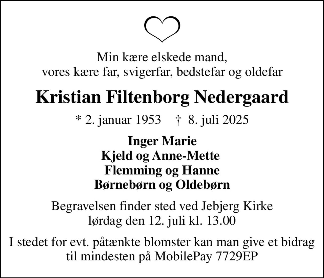 Kristian Filtenborg Nedergaard | Danmarks største medie for mindesider ...