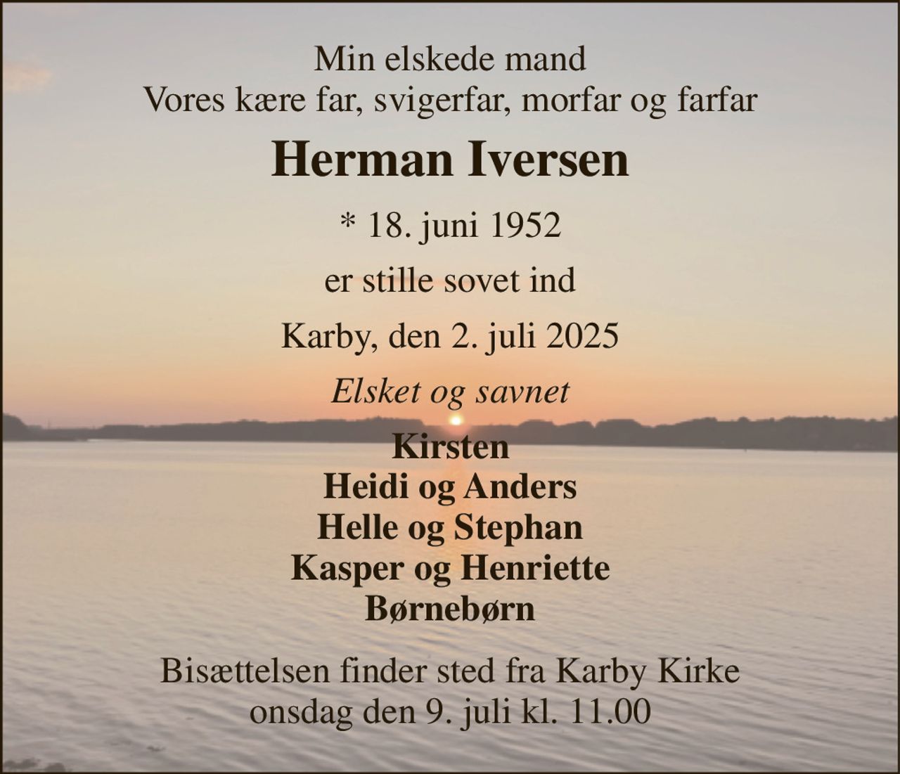 Herman Iversen | Dødsannoncer i Danmark