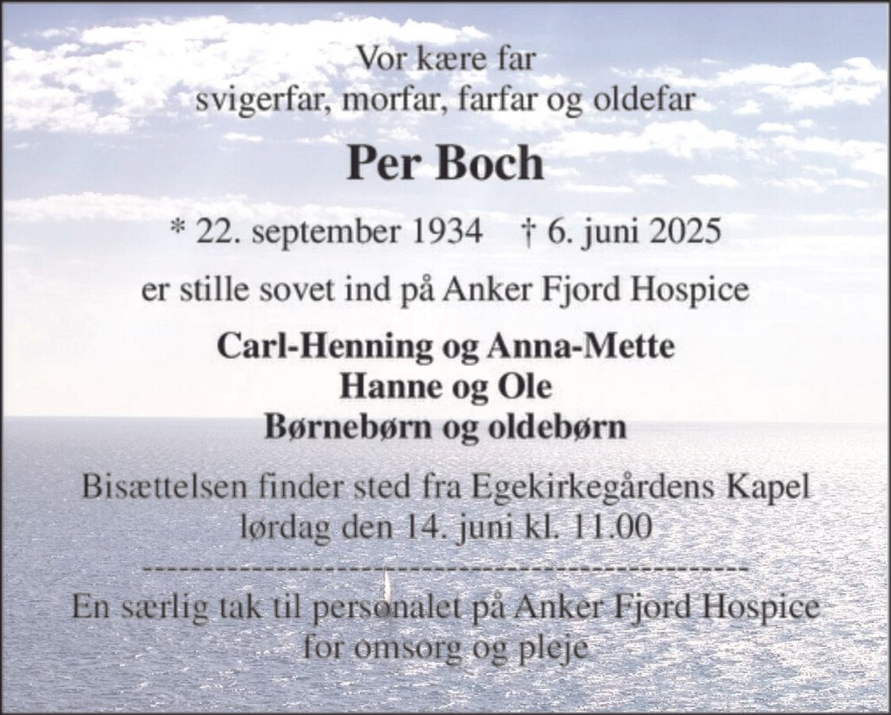 Per Boch | Danmarks største medie for mindesider og dødsannoncer