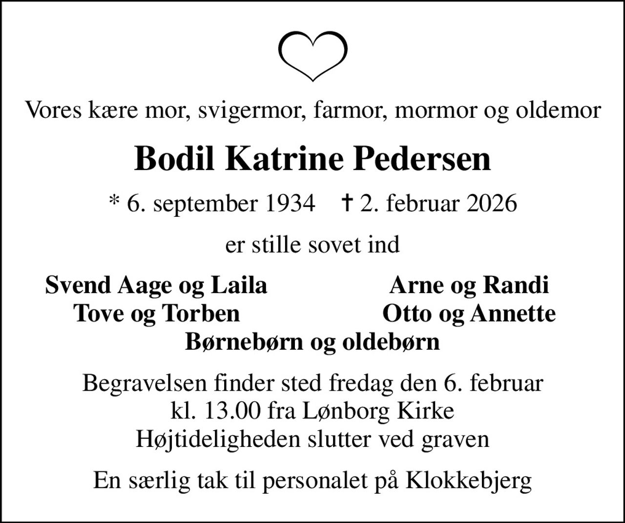 Bodil Katrine Pedersen | Danmarks største medie for mindesider og ...
