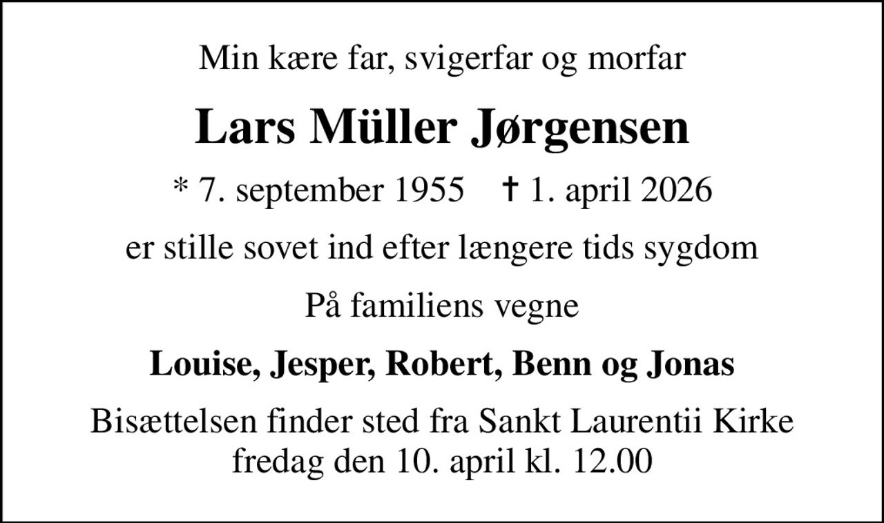 Lars Müller Jørgensen | Danmarks største medie for mindesider og ...