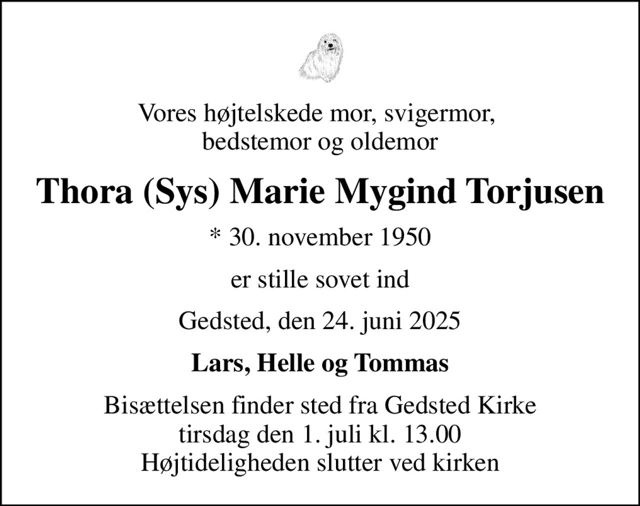 Thora (Sys) Marie Mygind Torjusen | Danmarks største medie for ...