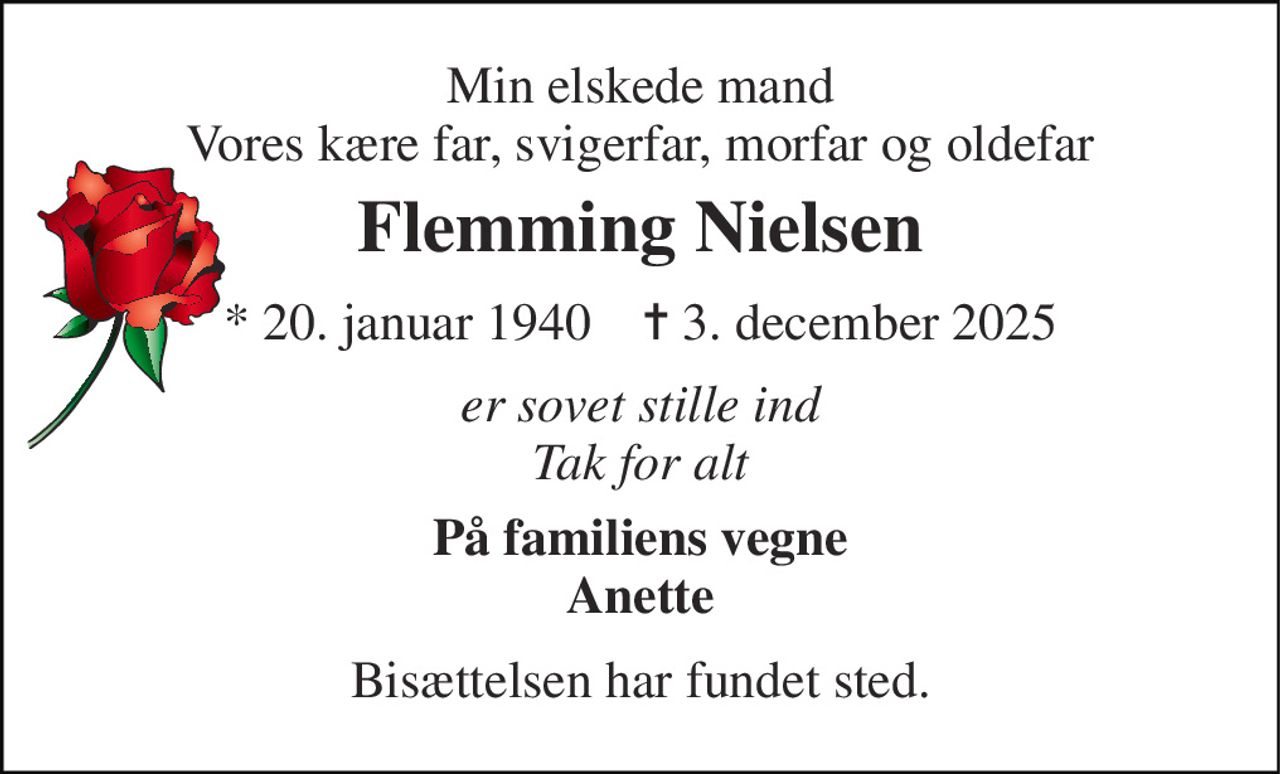 Flemming Nielsen | Danmarks største medie for mindesider og dødsannoncer