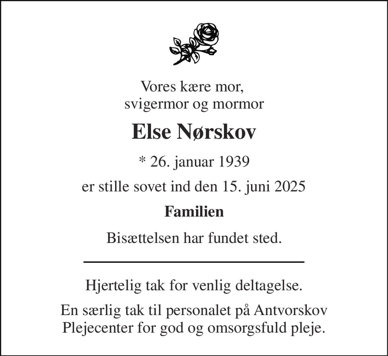 Else Nørskov | Dødsannoncer i Danmark