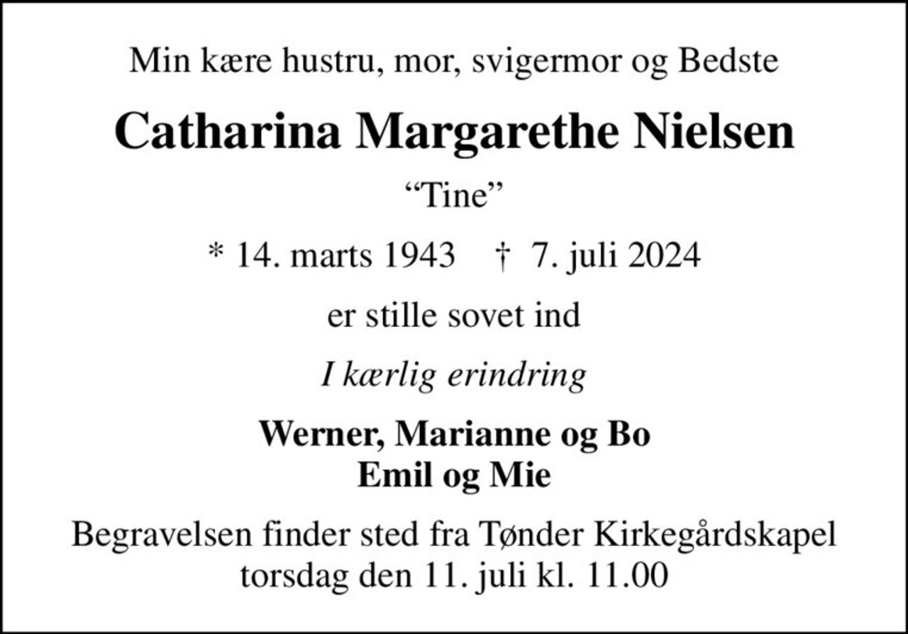 Catharina Margarethe Nielsen | Danmarks største medie for mindesider og ...