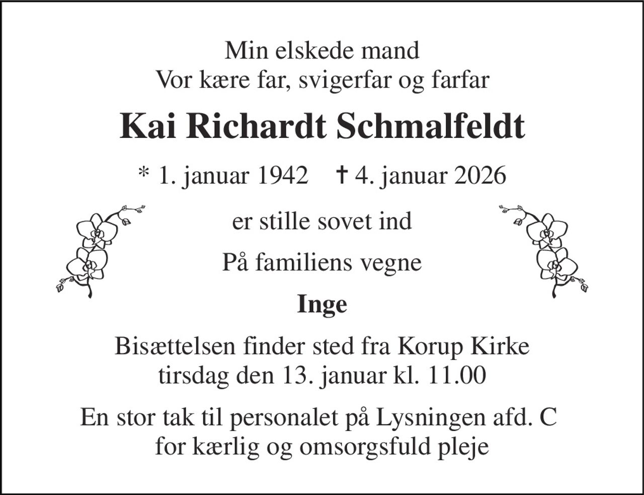 Kai Richard Schmalfeldt | Danmarks største medie for mindesider og ...