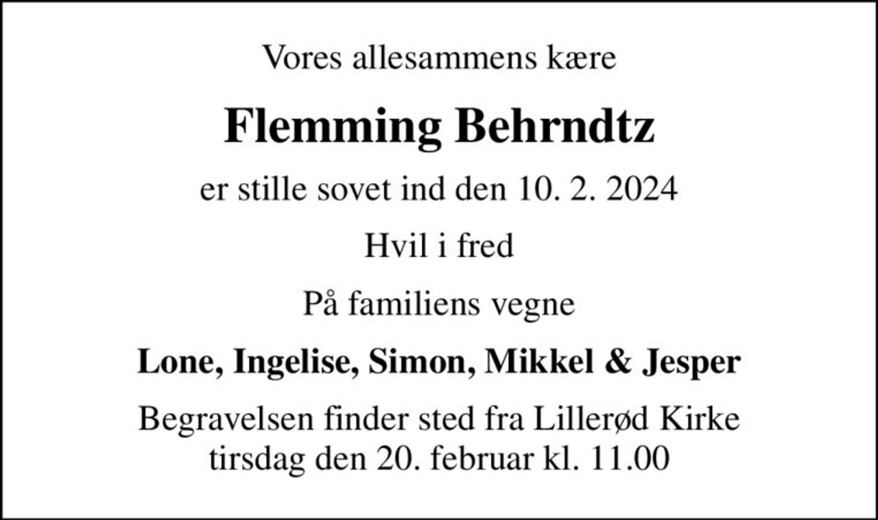 Flemming Behrndtz | Dødsannoncer i Danmark