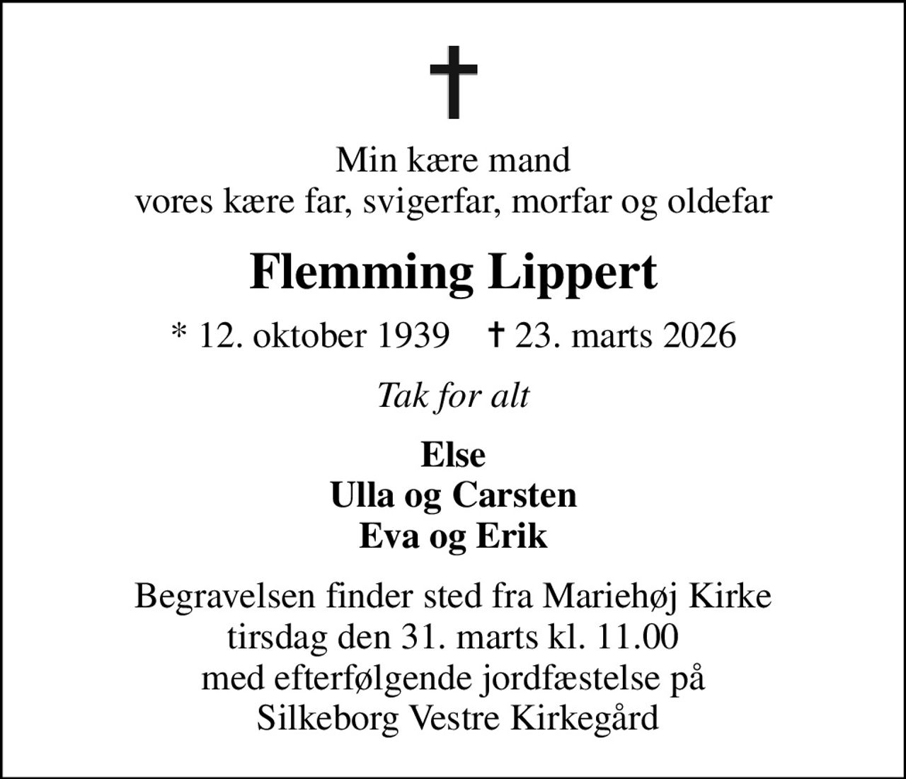 Flemming Lippert | Danmarks største medie for mindesider og dødsannoncer