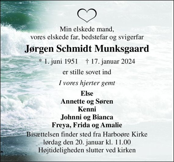 Jørgen Schmidt Munksgaard | Dødsannoncer i Danmark