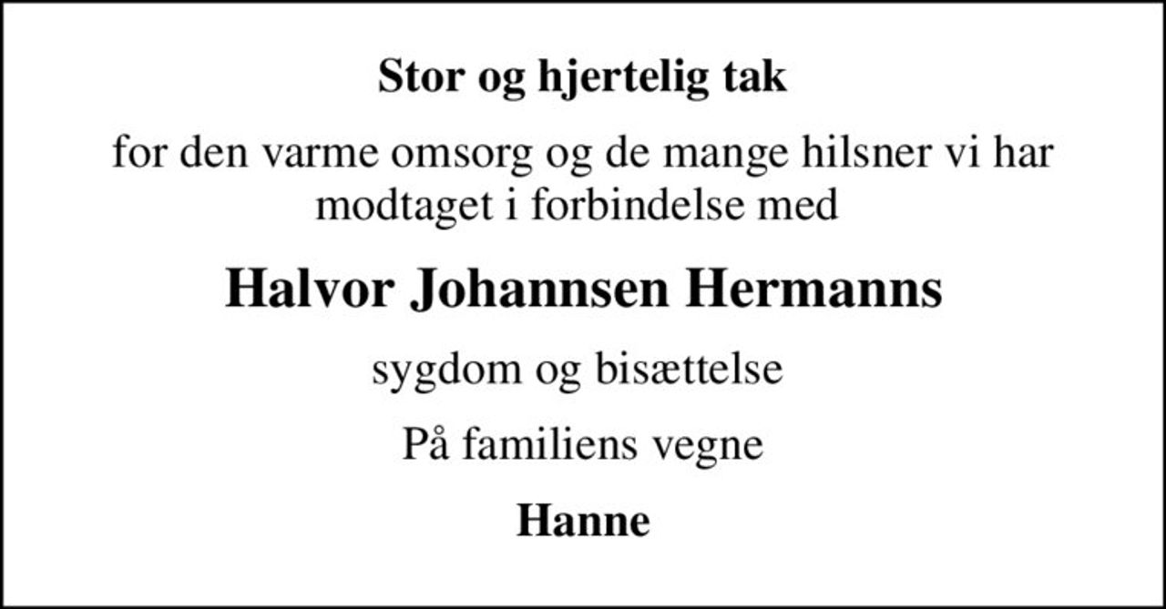 Halvor Johannsen Hermann | Danmarks største medie for mindesider og ...