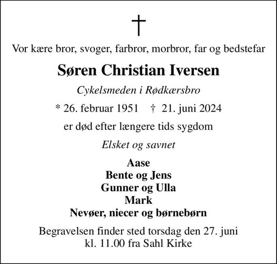 Søren Christian Iversen | Dødsannoncer i Danmark