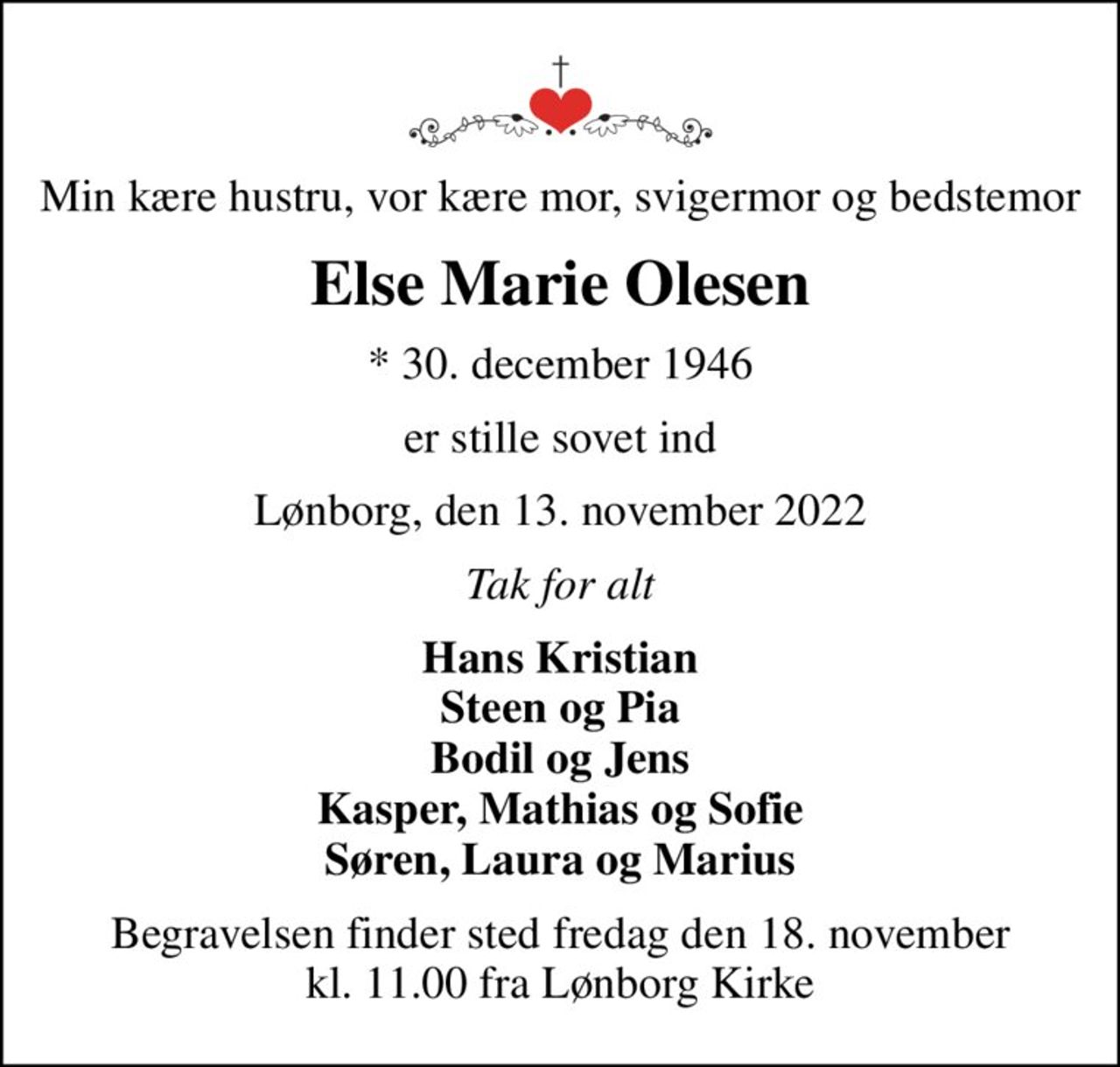 Else Marie Olesen | Danmarks største medie for mindesider og dødsannoncer
