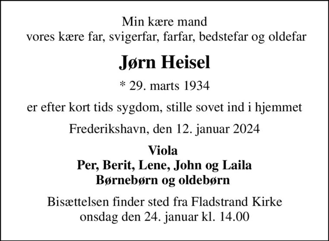 Jørn Heisel | Danmarks største medie for mindesider og dødsannoncer