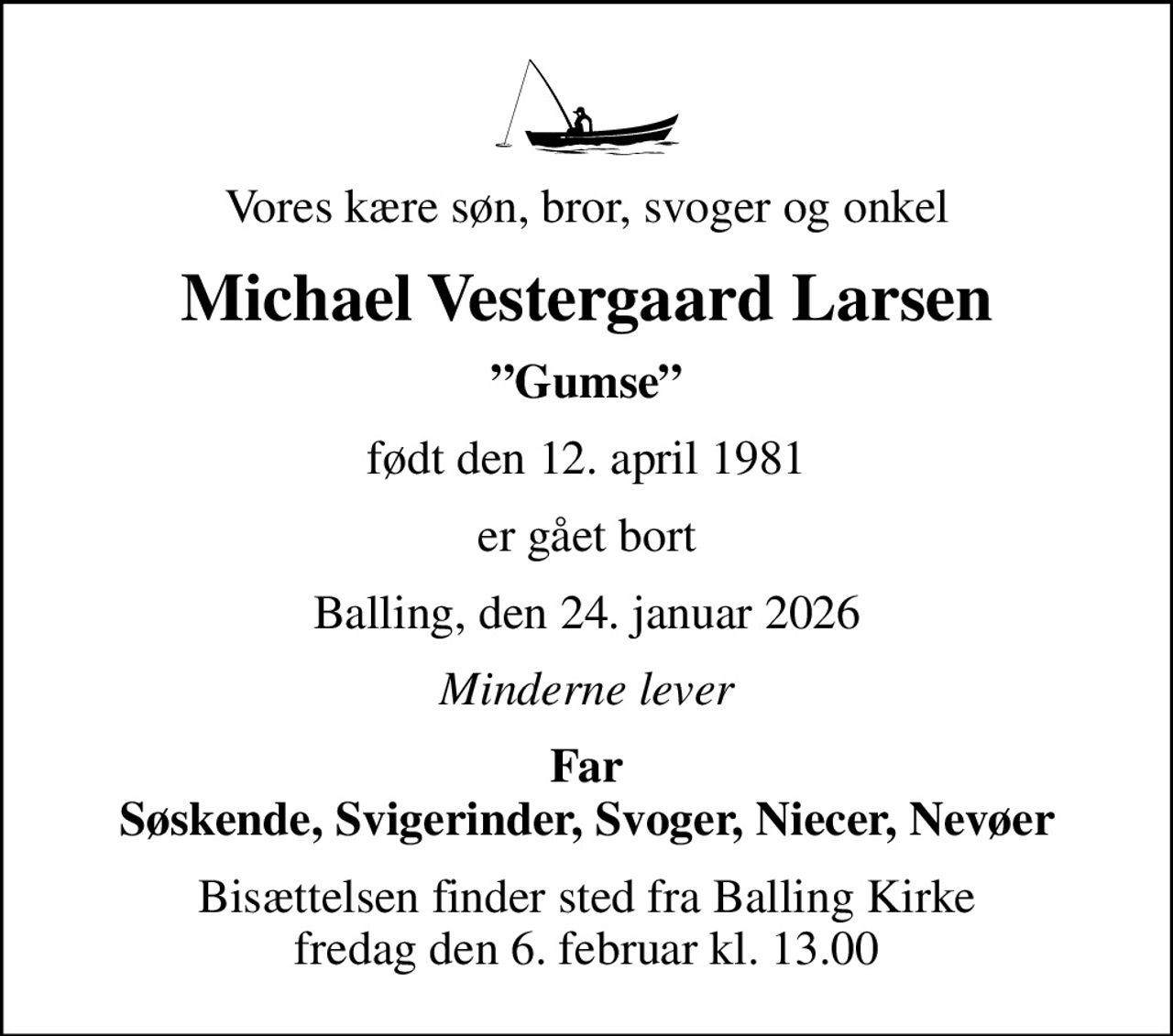 Michael Vestergaard Larsen | Danmarks største medie for mindesider og ...