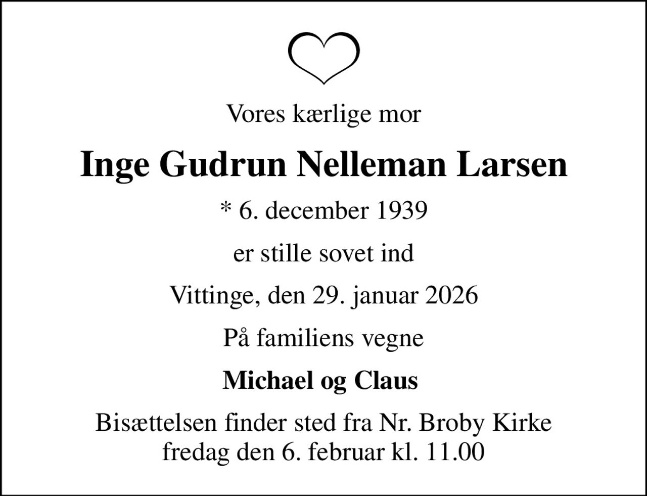 Inge Gudrun Nelleman Larsen | Danmarks største medie for mindesider og ...