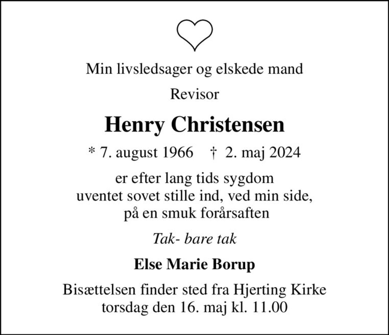 Henry Christensen | Danmarks største medie for mindesider og dødsannoncer