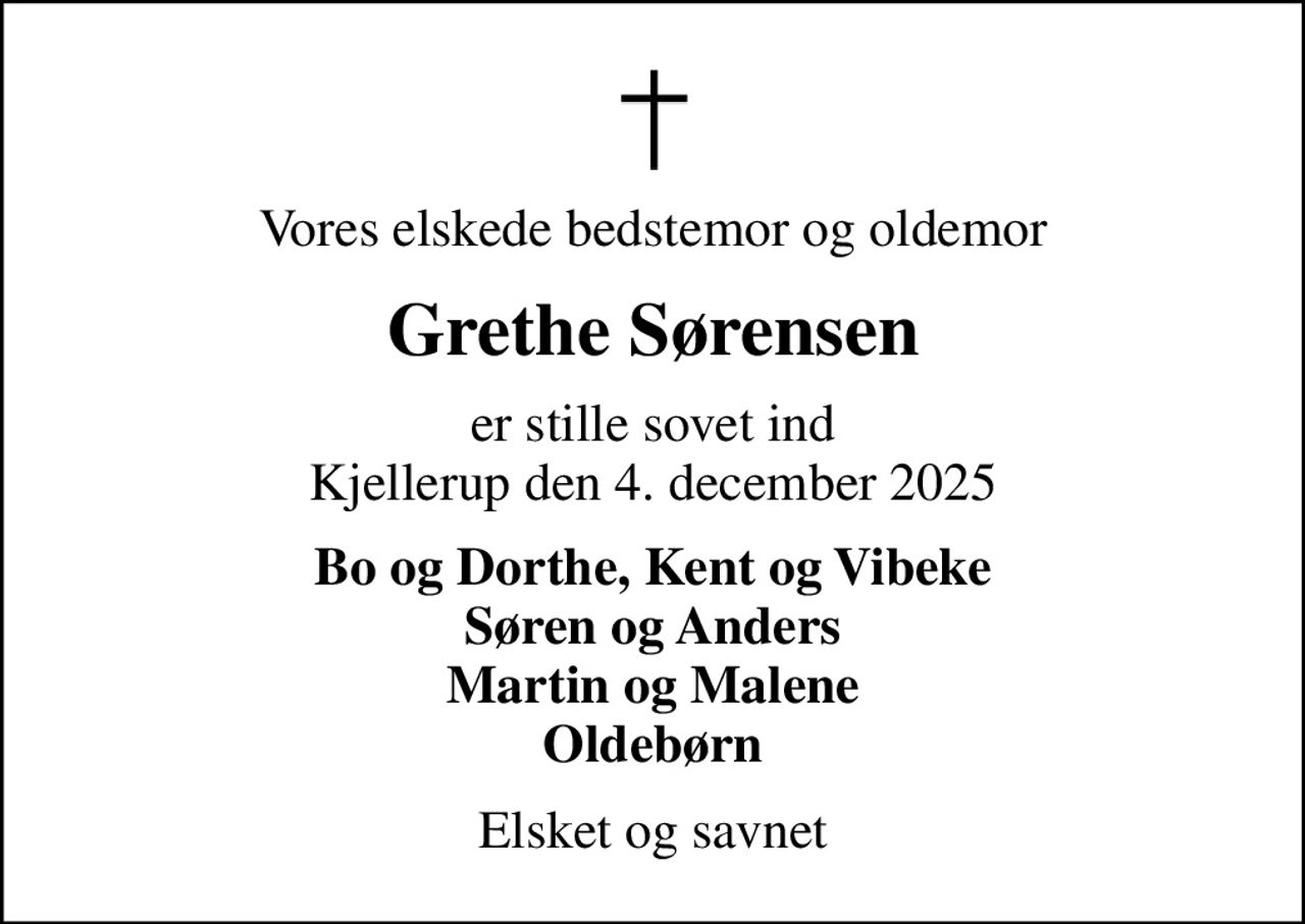 Grethe Sørensen | Danmarks største medie for mindesider og dødsannoncer