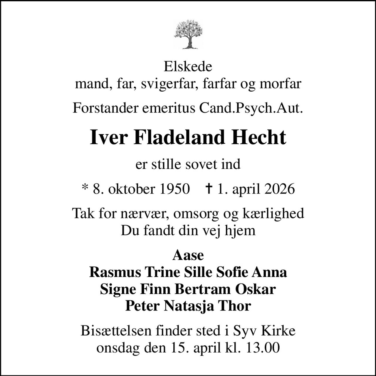 Iver Fladeland Hecht | Danmarks største medie for mindesider og ...