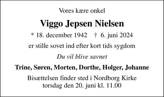 Viggo Jepsen Nielsen | Dødsannoncer i Danmark