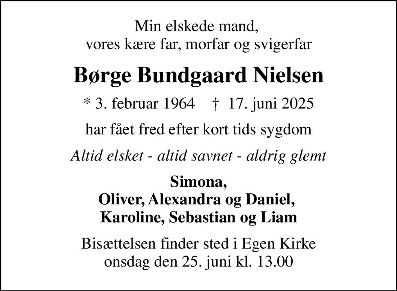 Børge Bundgaard Nielsen | Danmarks største medie for mindesider og ...