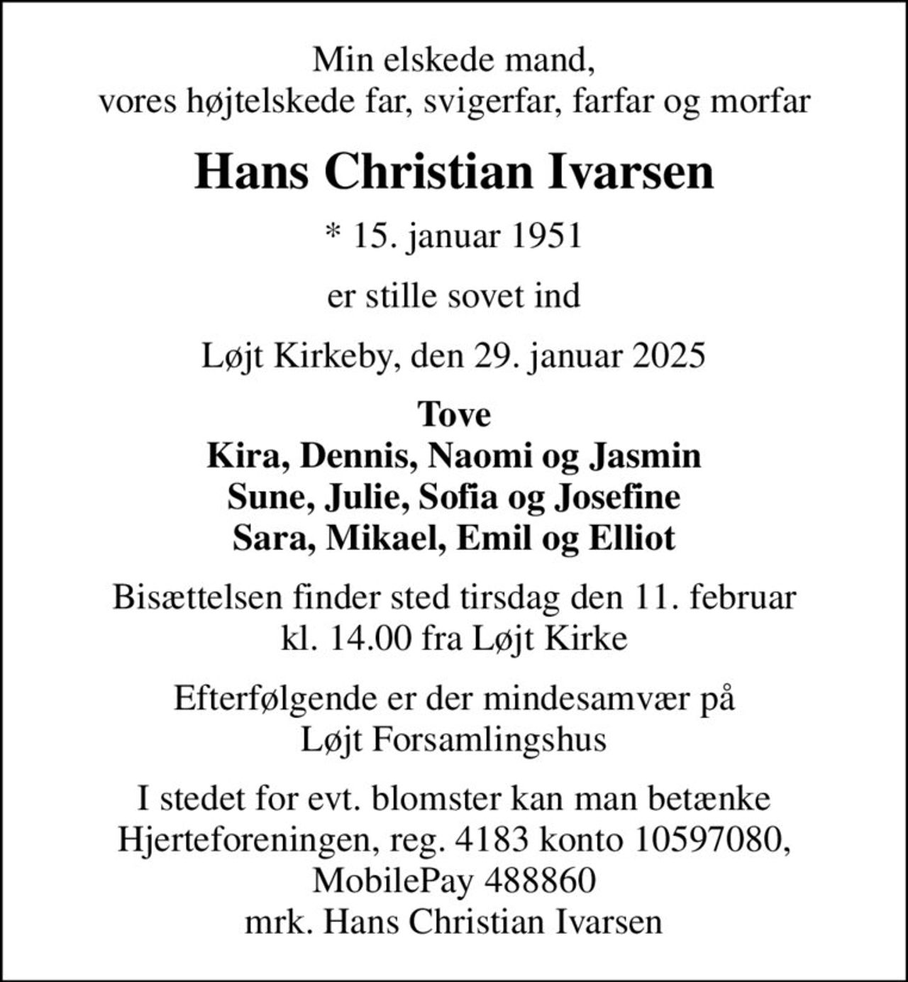 Hans Christian Ivarsen | Danmarks største medie for mindesider og ...