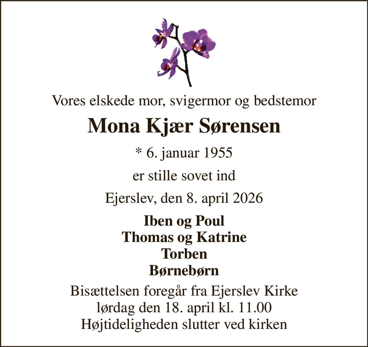 Mona Kjær Sørensen | Danmarks største medie for mindesider og dødsannoncer