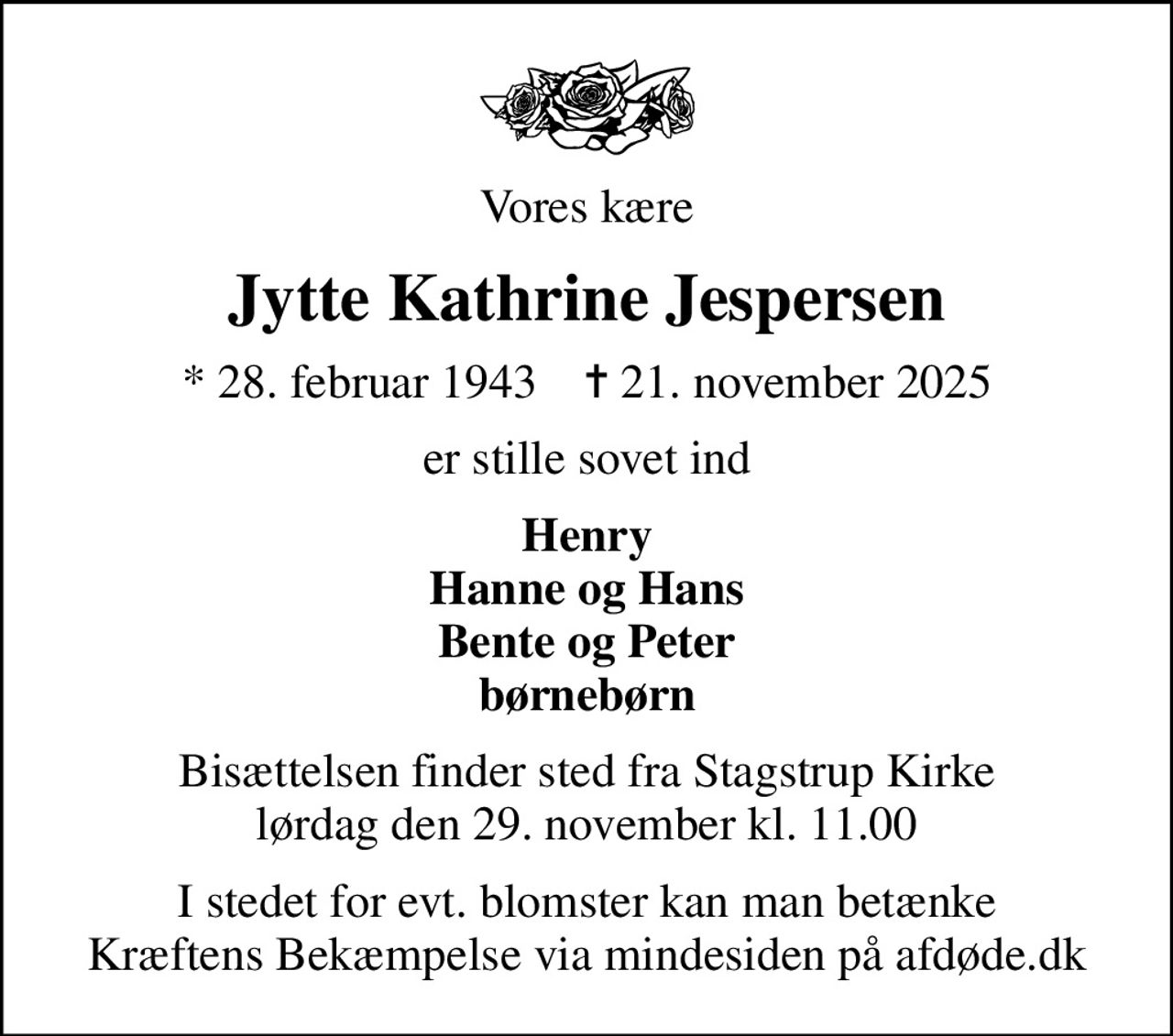 Jytte Kathrine Jespersen | Danmarks største medie for mindesider og ...