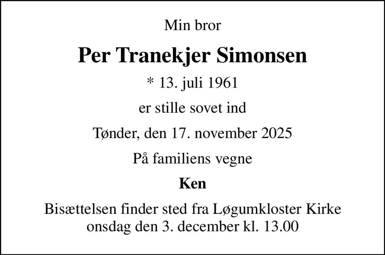 Per Tranekjer Simonsen | Danmarks største medie for mindesider og ...