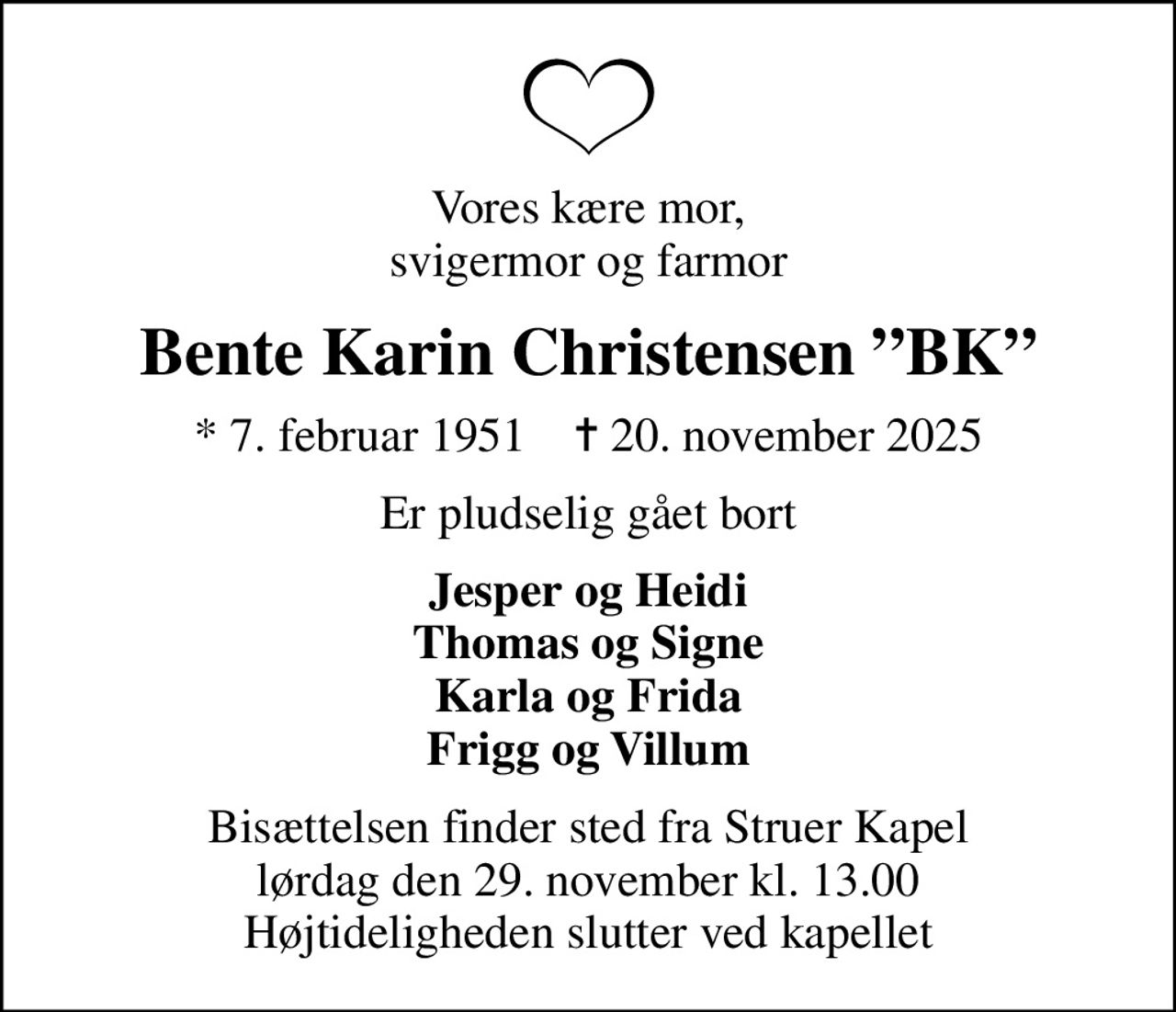 Bente Karin Christensen | Danmarks største medie for mindesider og ...